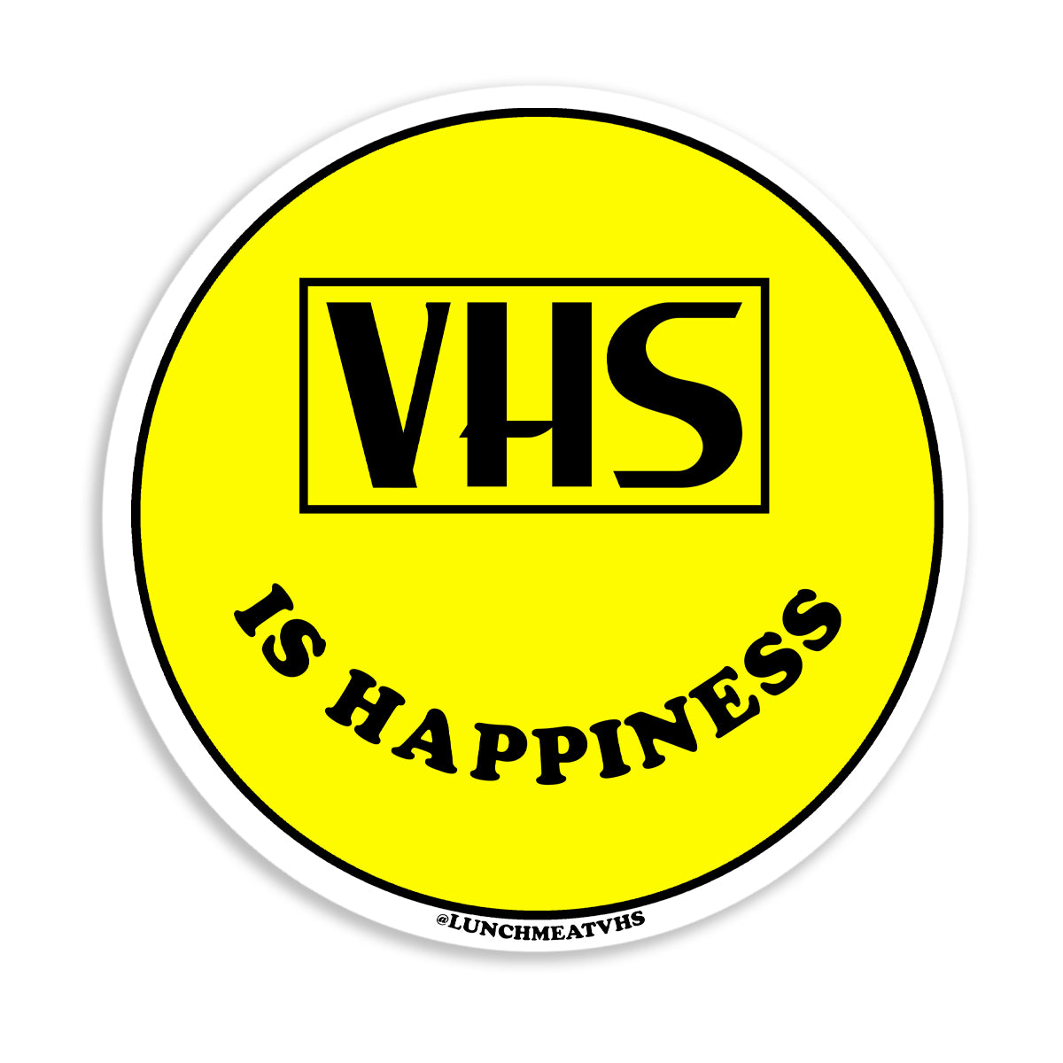 VHS is Happiness VHSmiley Sticker – Lunchmeat