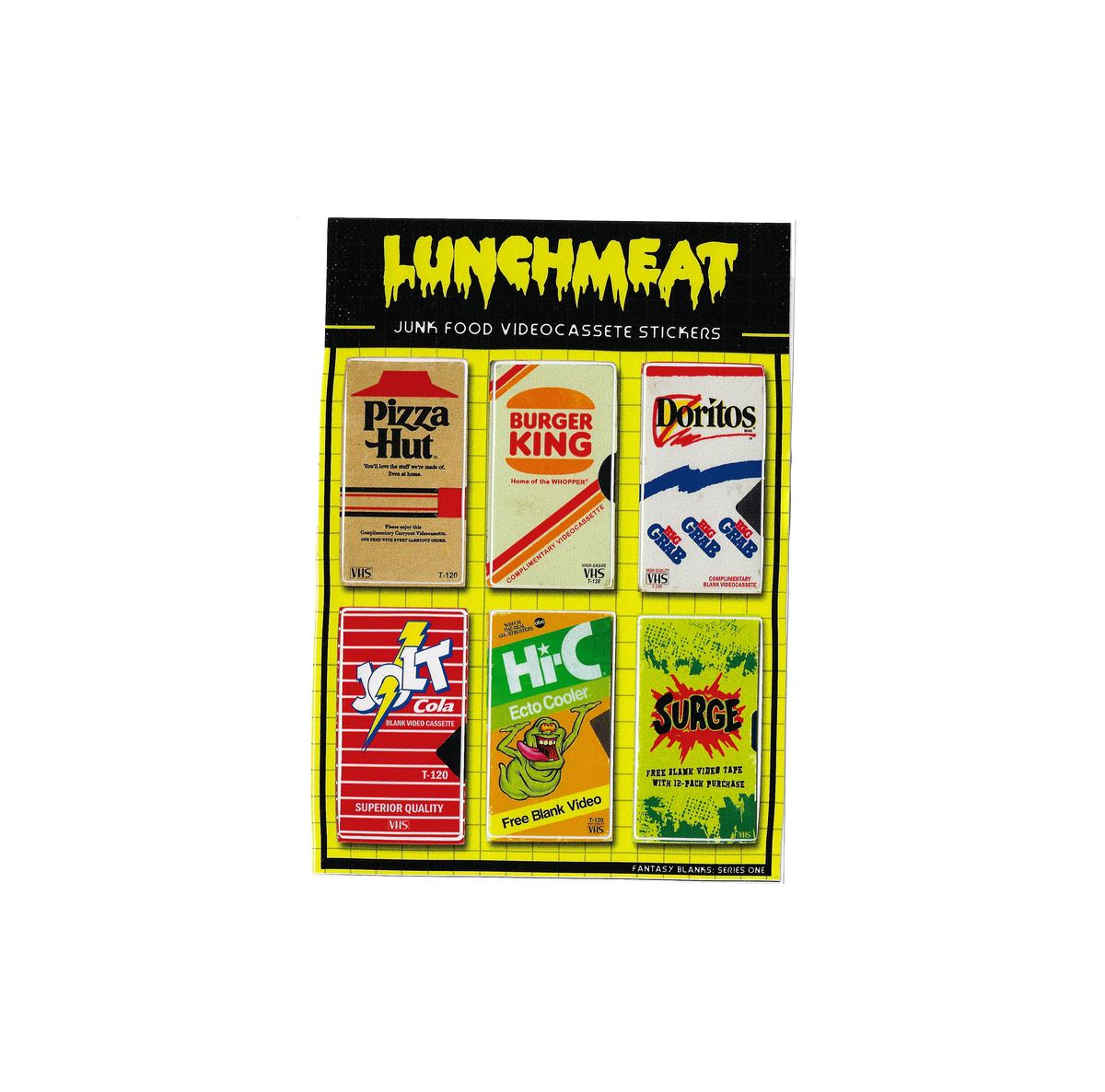 LUNCHMEAT Junk Food Videocassette Sticker Sheet – Lunchmeat
