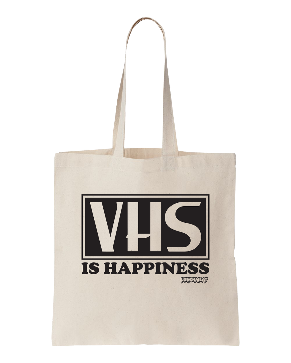 VHS Is Happiness Tote Bag - Natural – Lunchmeat